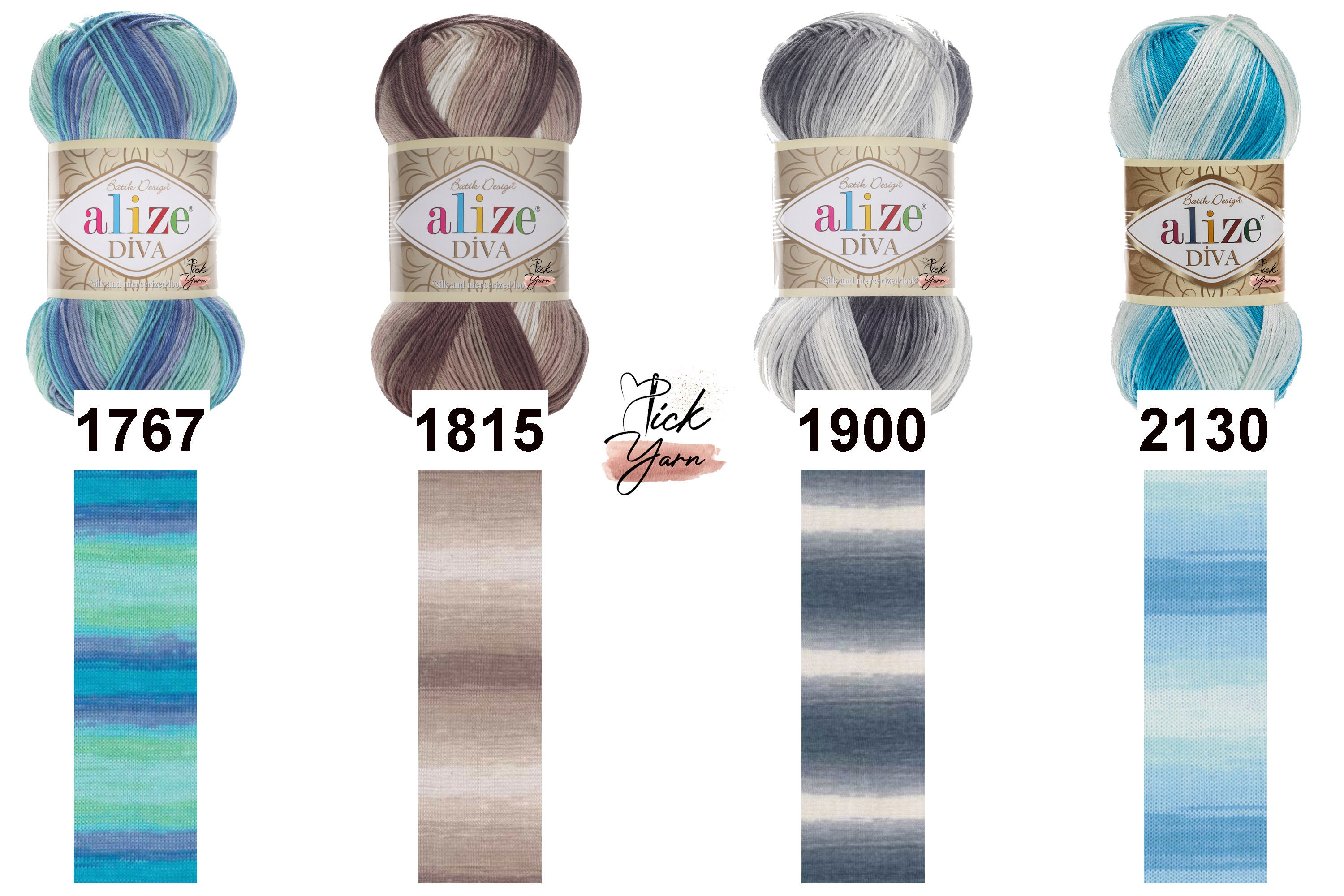 Alize Diva Batik Yarn, Alize Summer Acrylic Bikini Yarn, Amigurumi ...