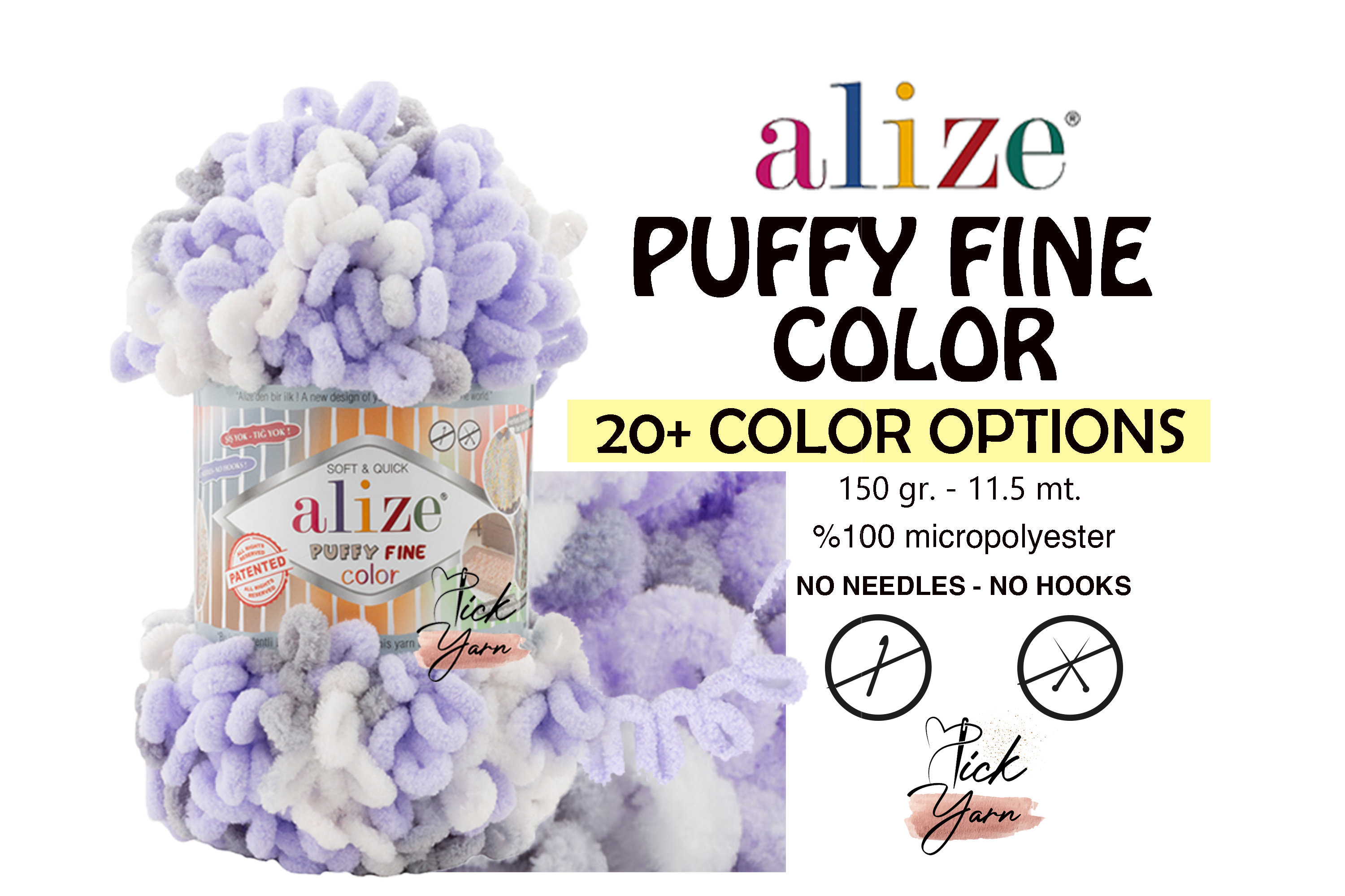 Alize Puffy Fine Color Yarn, Alize Puffy Fine Soft Blanket Yarn, Baby ...