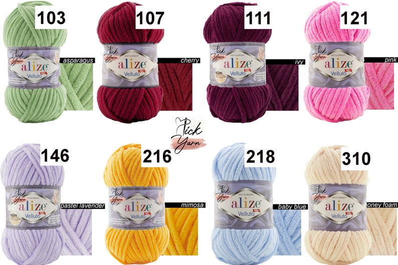 Alize Velluto Yarn, 100gr 68mt 223feet Plush Wool Velvet Yarn, Blanket ...