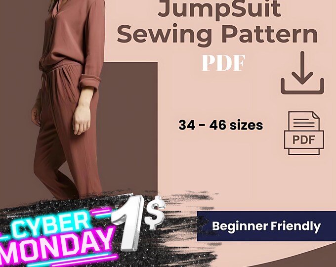 Women's Jumpsuit Sewing Pattern PDF, Jumpsuit Sewing Pattern PDF ...