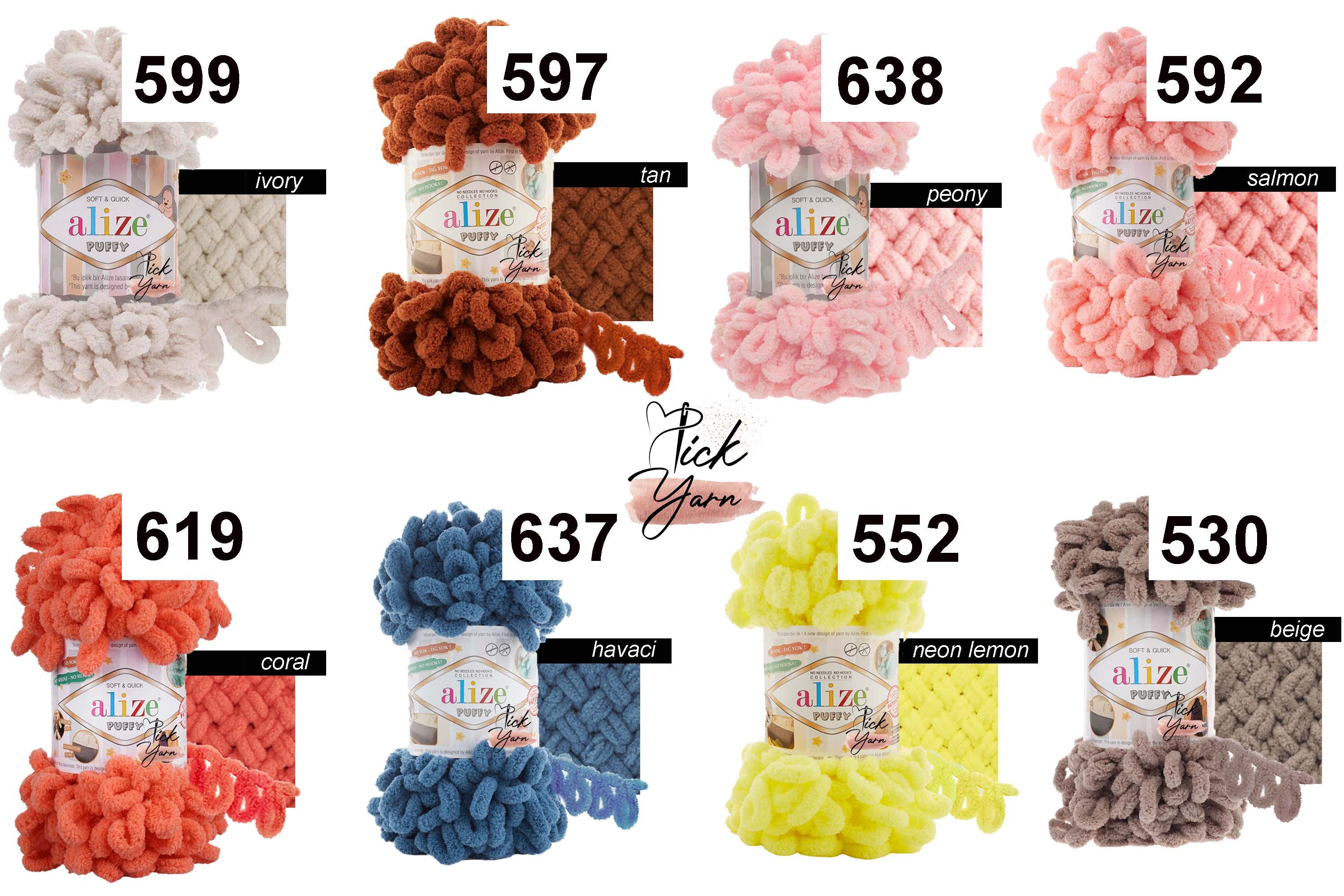 Alize Puffy Yarn, Alize Loop Yarn, Soft Micro Polyester Baby Blanket ...