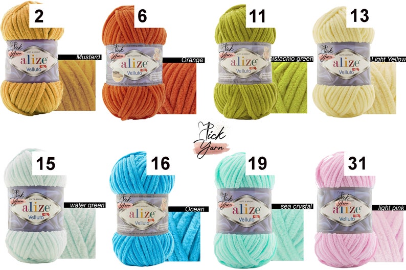 Alize Velluto Yarn, 100gr 68mt 223feet Plush Wool Velvet Yarn, Blanket ...