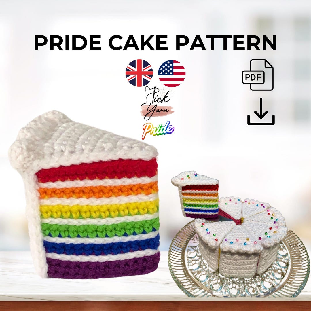 LGBTQ Pride Cake Crochet Pattern, Amigurumi Crochet Pride Cake PDF ...