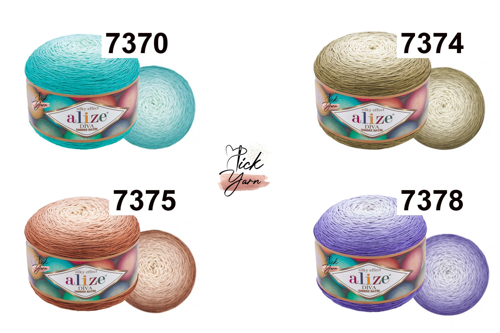 10 Skeins Alize Diva Ombre Batik Yarn Knitting Gradient Yarn