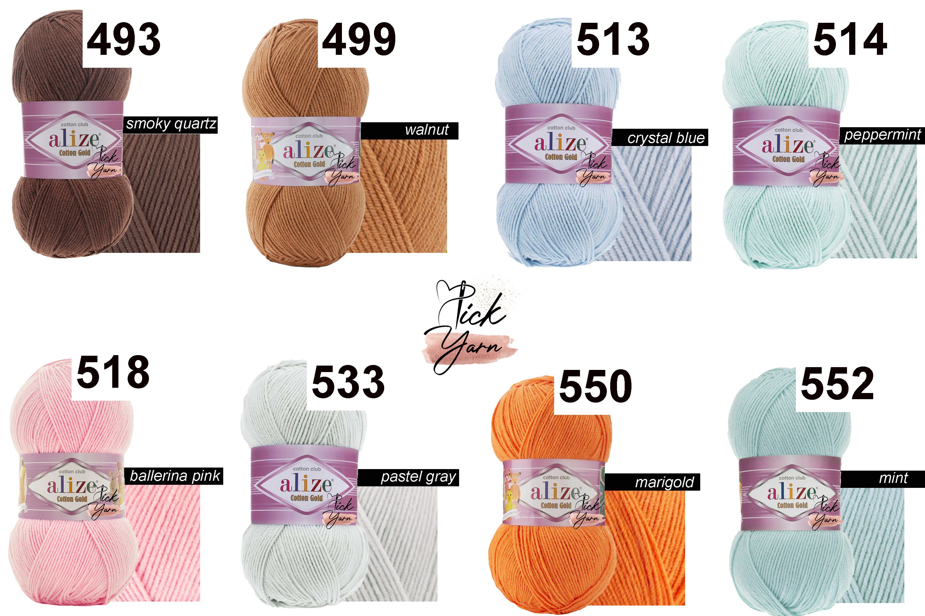 Alize Cotton Gold Yarn, Amigurumi Crochet Yarn, Mercerized Cotton ...