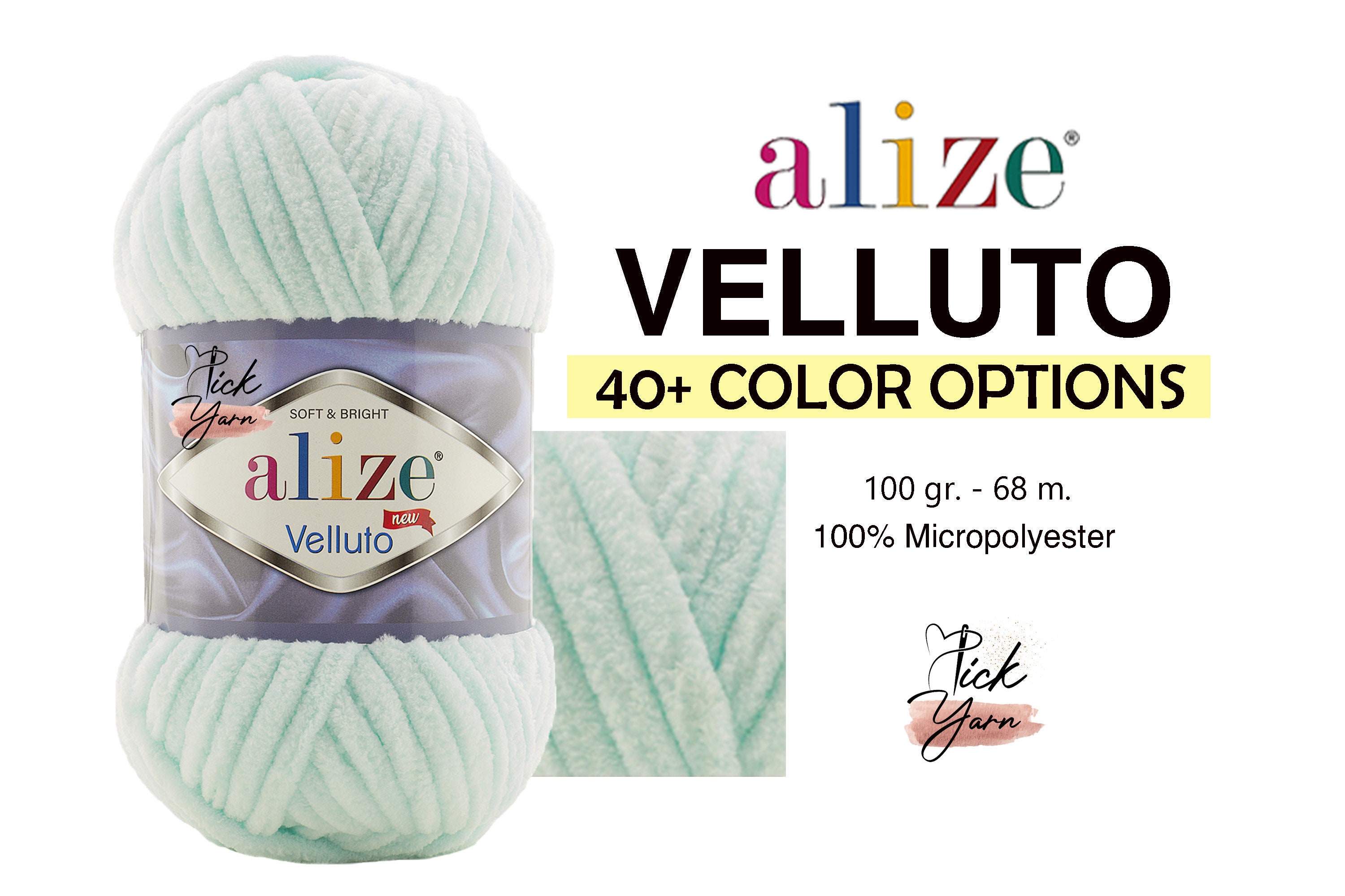 Alize Velluto Yarn, 100gr 68mt 223feet Plush Wool Velvet Yarn, Blanket ...