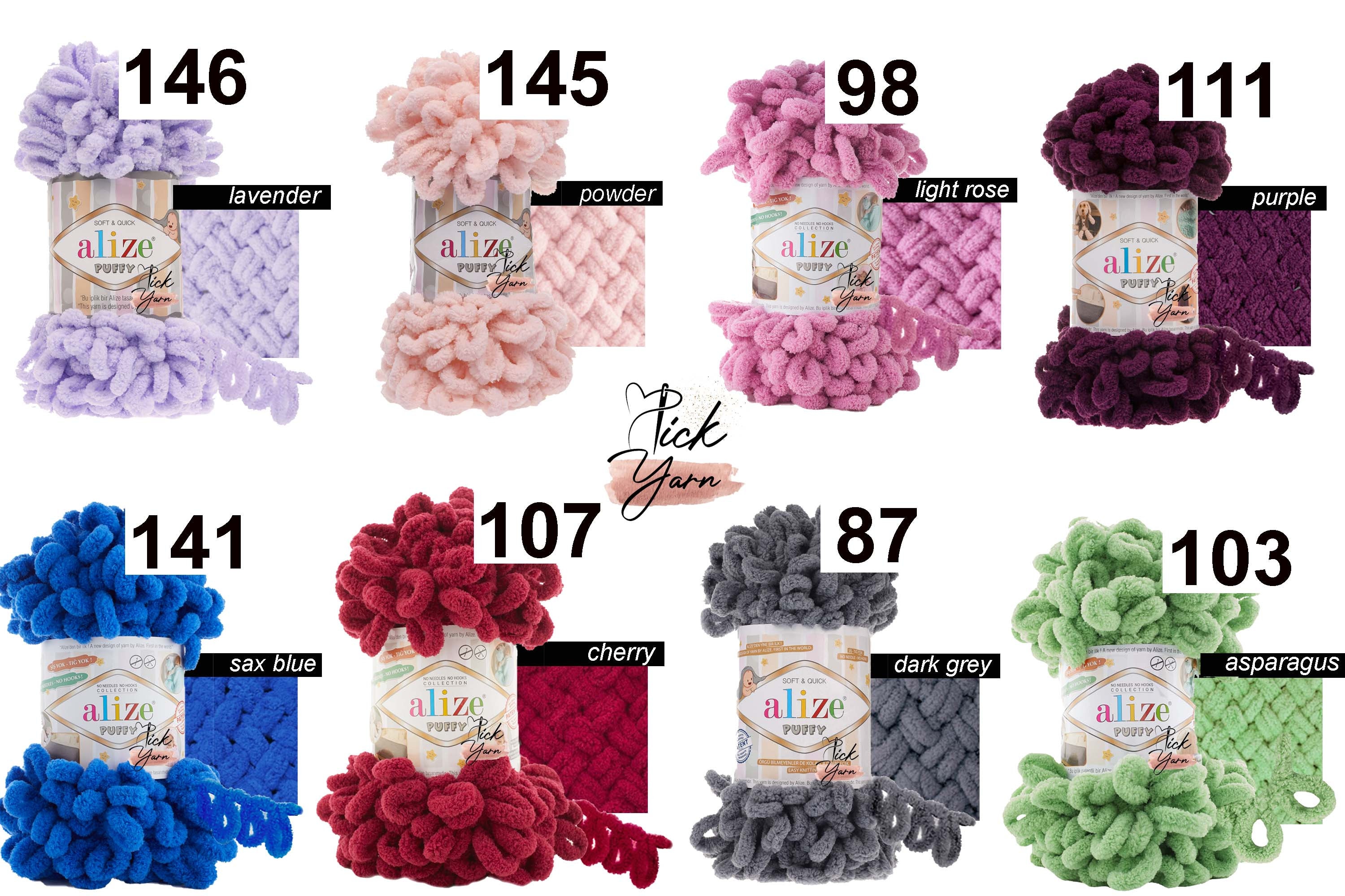 Alize Puffy Yarn, Alize Puffy Yarn Jumbo Bernat Loop, Baby Bulky Soft ...