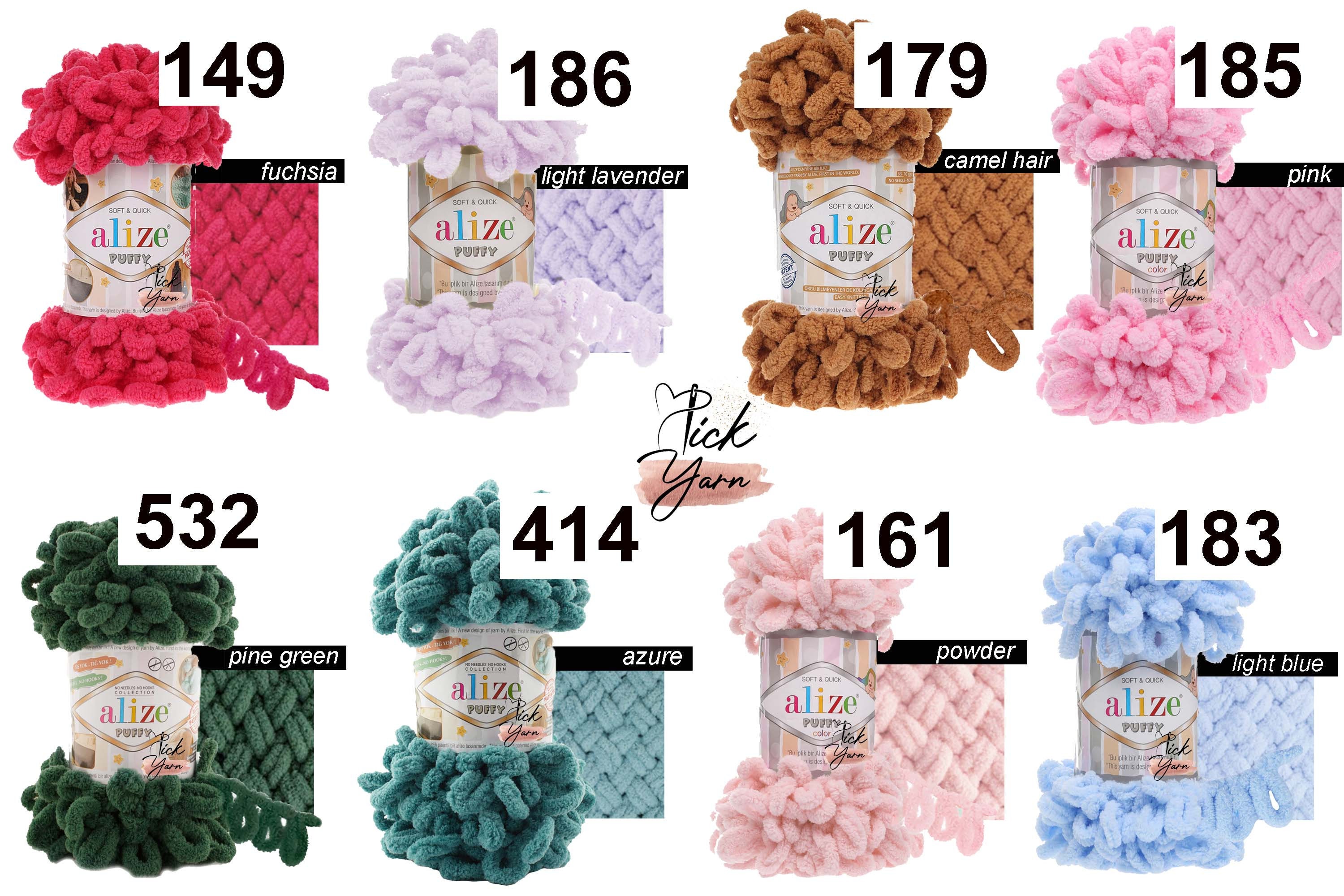 Alize Puffy Yarn, Alize Puffy Yarn Jumbo Bernat Loop, Baby Bulky Soft ...