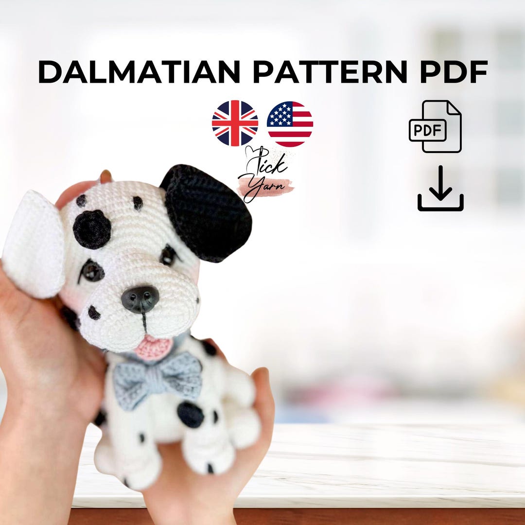 Dalmatian Dog Crochet Pattern, Amigurumi Crochet Dalmatian PDF, Dog ...