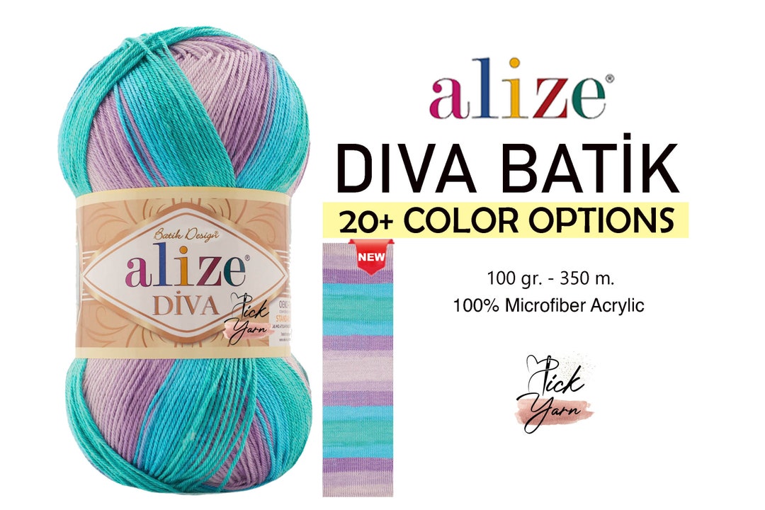 Alize Diva Batik Yarn, Ale Batik Knitting Yarn Soft, Crochet Chenille Alize Batik Yarn, Knitting ...
