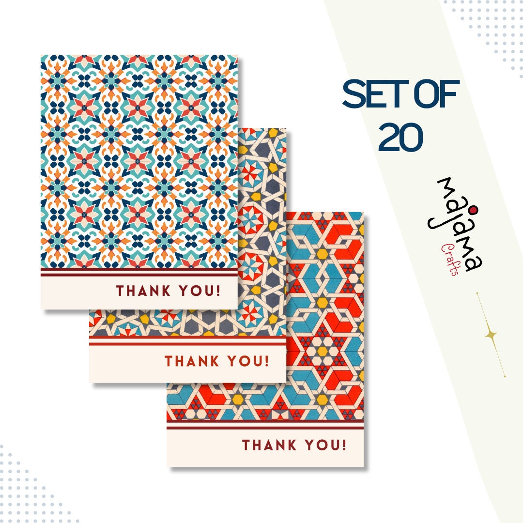 Thank You Cards Set of 20, Unique Designs, Modern Fun Thank You Cards ...