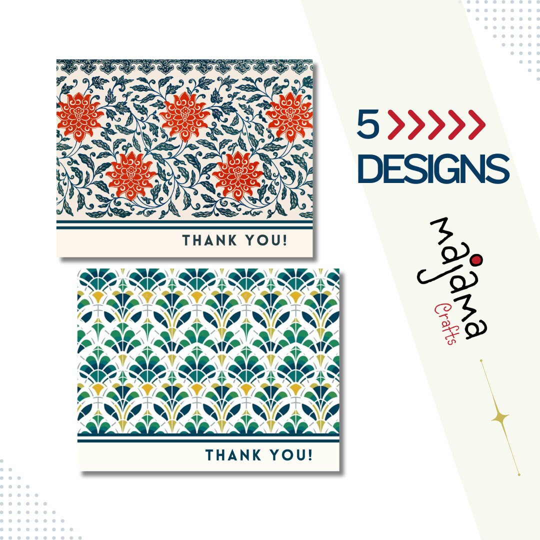 Thank You Cards Set of 20, Unique Designs, Modern Fun Thank You Cards ...