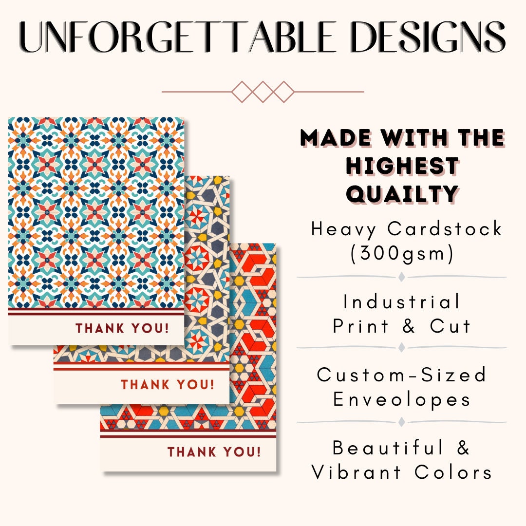 Thank You Cards Set of 20, Unique Designs, Modern Fun Thank You Cards ...