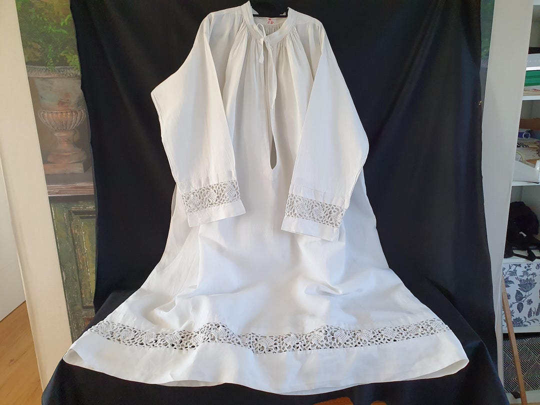 Antique Linen Priest Alb, Crochet Lace, Art Ecclesiastical Vestment - Etsy