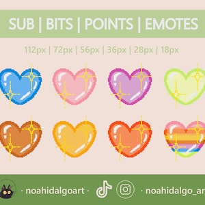 SHINE HEART EMOTES (8) | Twitch | Discord | Youtube | Streaming | Emote ...