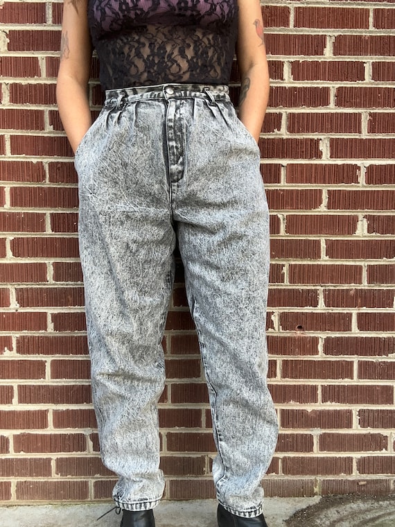 Vintage late 1980s/early 1990s black acid wash Cherok… - Gem