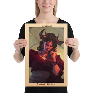 Karlach Cliffgate Vintage Portrait Poster - Dnd - Baldurs Gate III ...