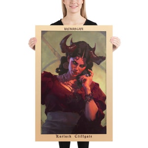 Karlach Cliffgate Vintage Portrait Poster - Dnd - Baldurs Gate III ...