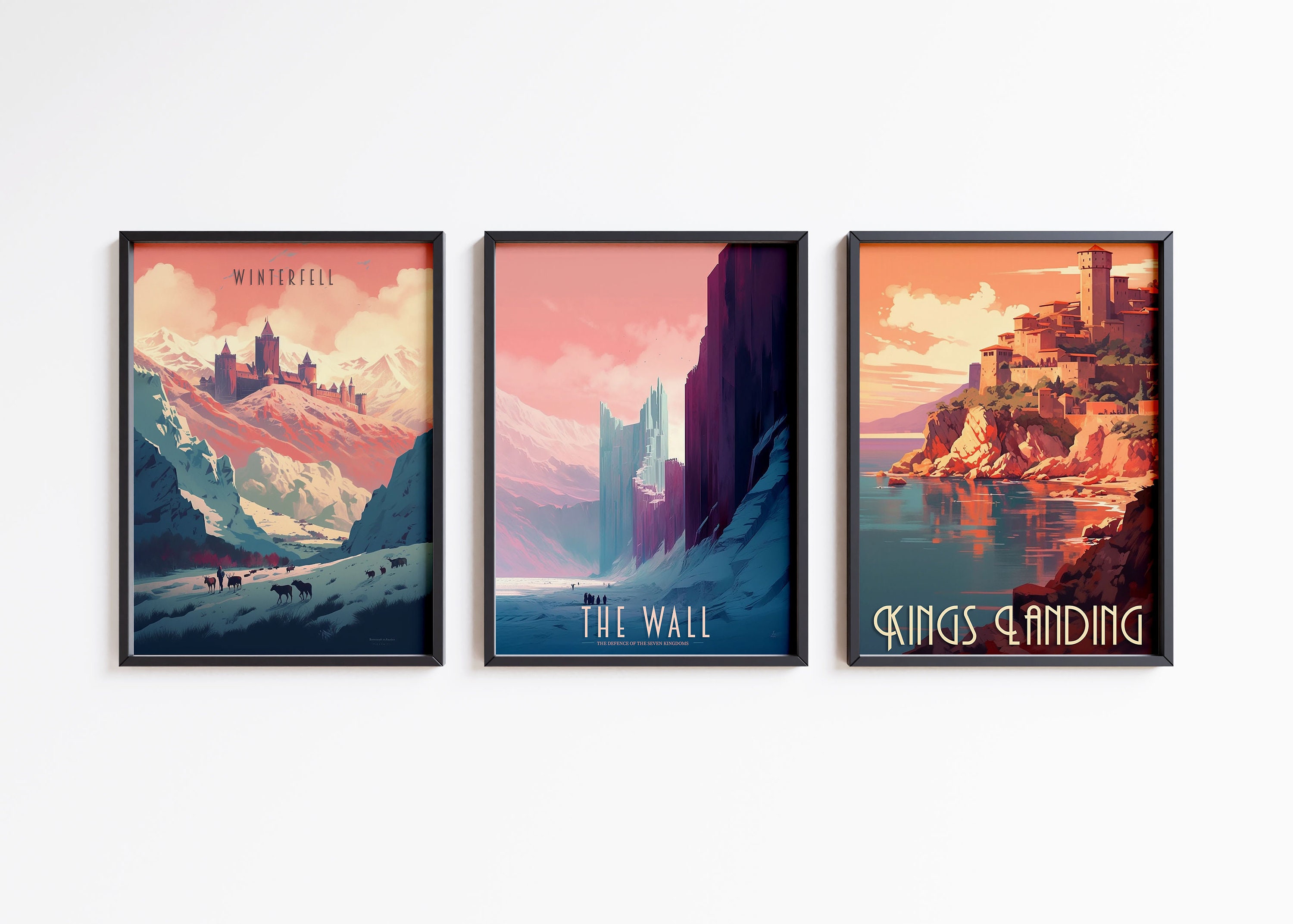 Game of Thrones Travel Poster Set: Westeros Wall Art - Etsy