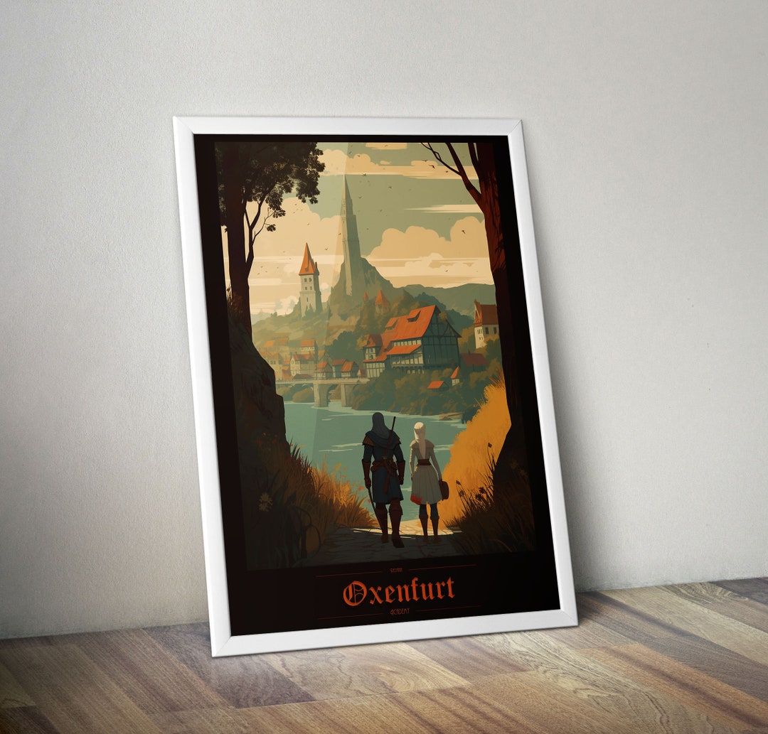 The Witcher - Vintage Travel Poster - Wild Hunt - Oxenfurt - Fantasy ...