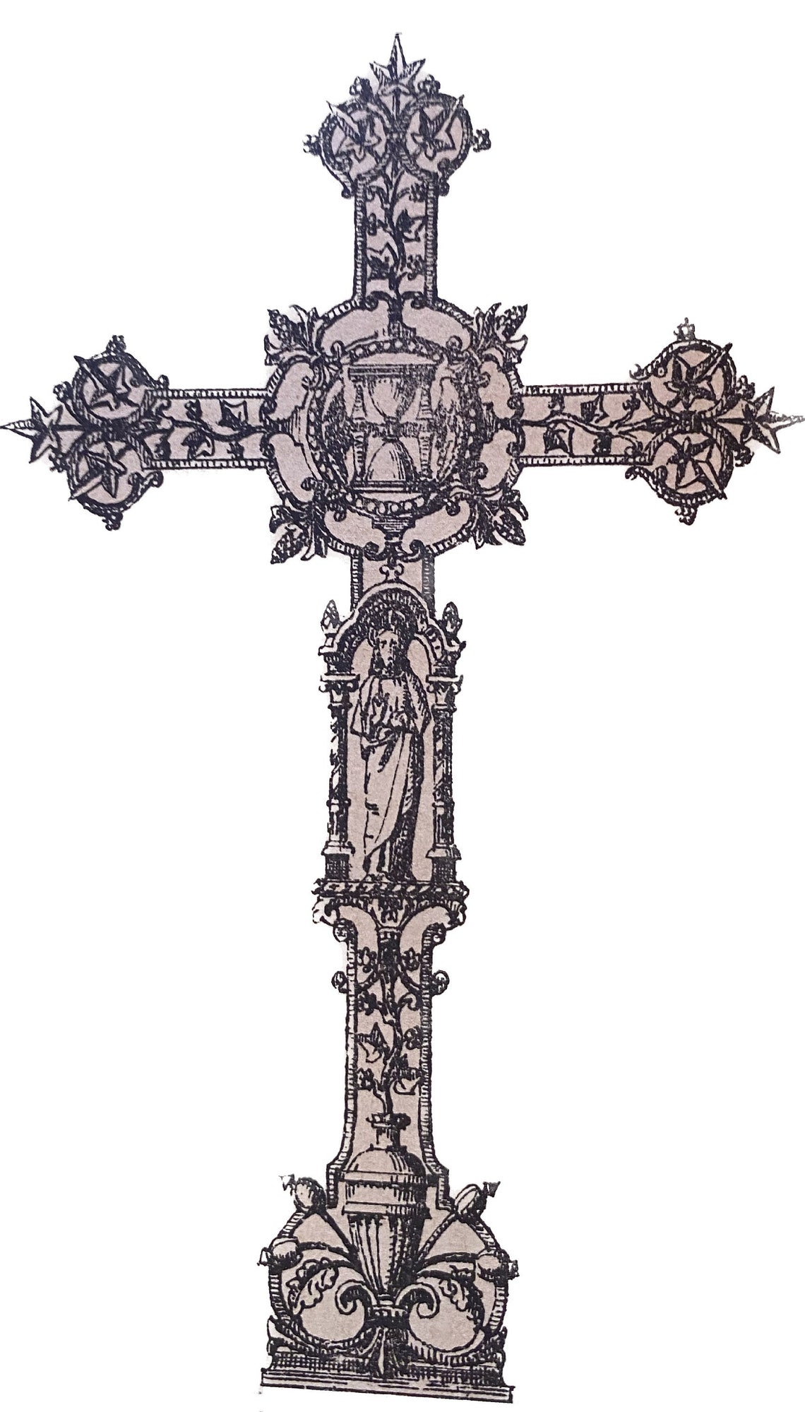 Printable Digital Architecture Hourglass Cross - Etsy