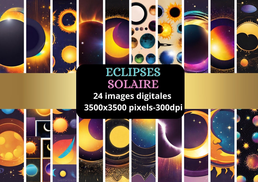 Printable Digital Papers solar Eclipses Clipart Digital Image, Images ...
