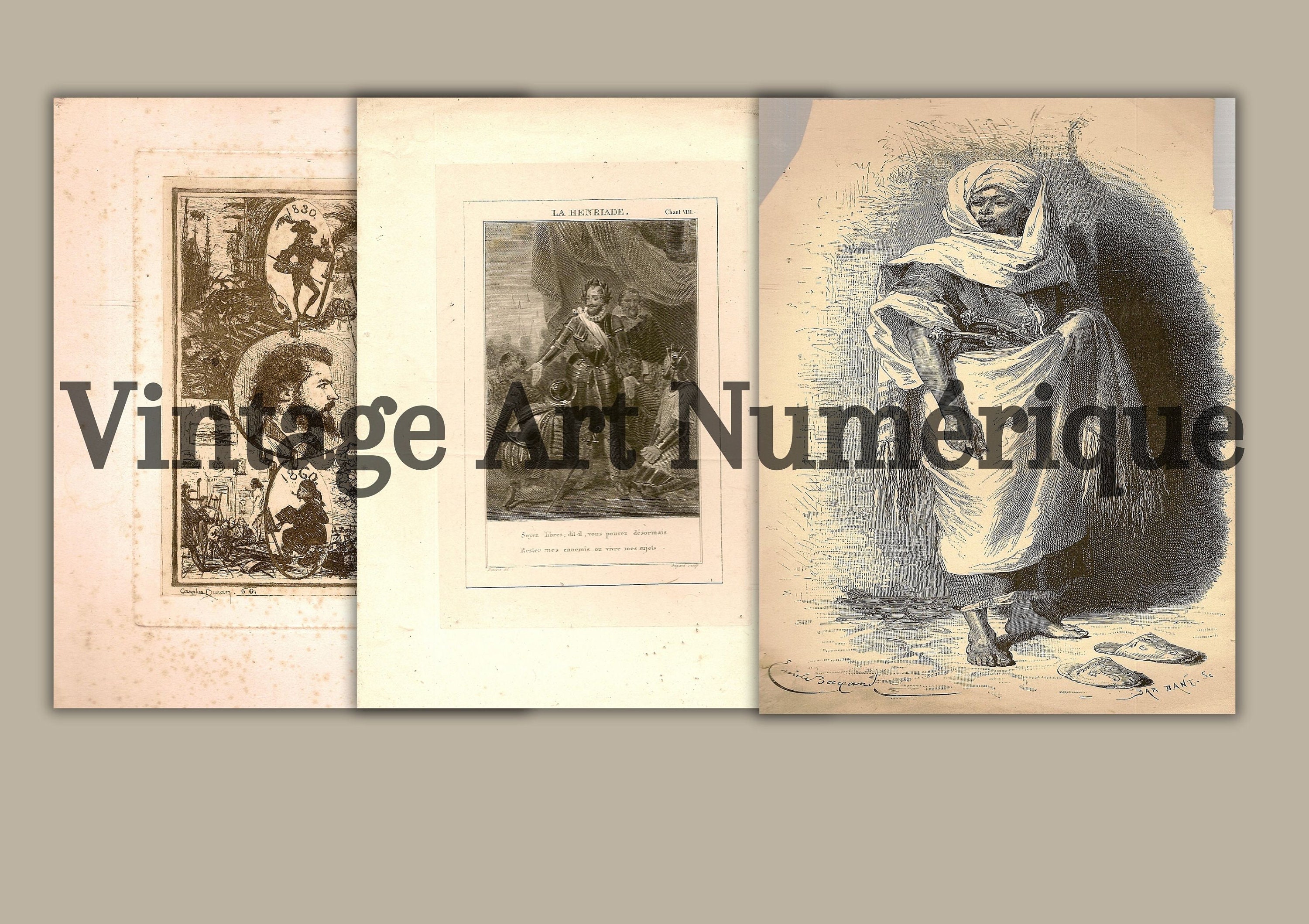 Antique Lithography 19th Century Printable Commercial Use Digital ...