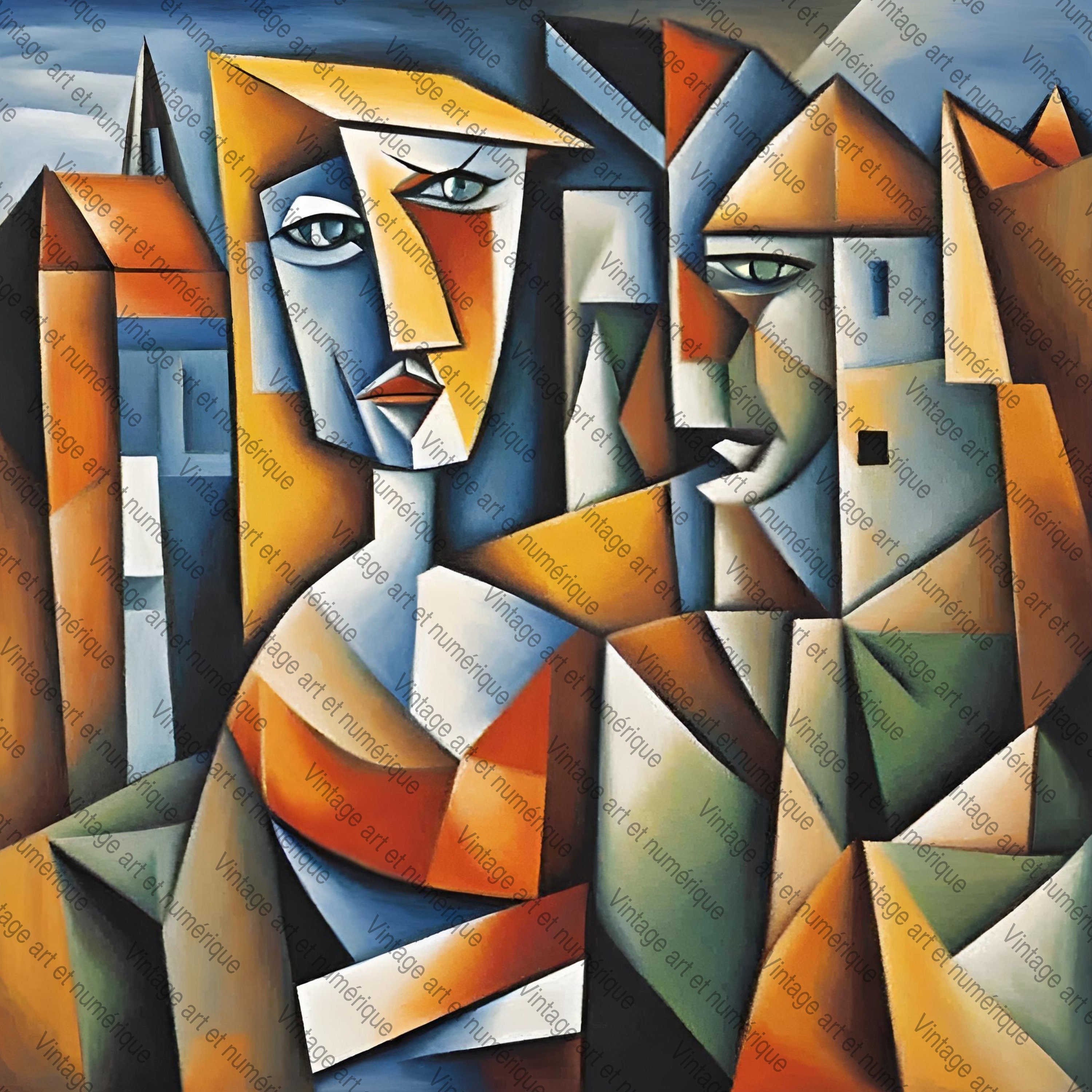 Printable Digital Papers Cubism Images Digital Image - Etsy