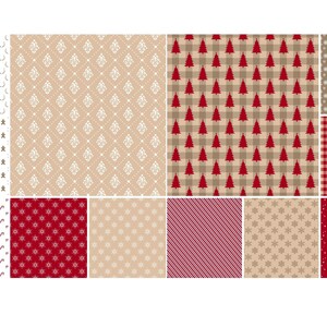 Country Christmas Patterns Digital Papers Background, Seamless Patterns ...