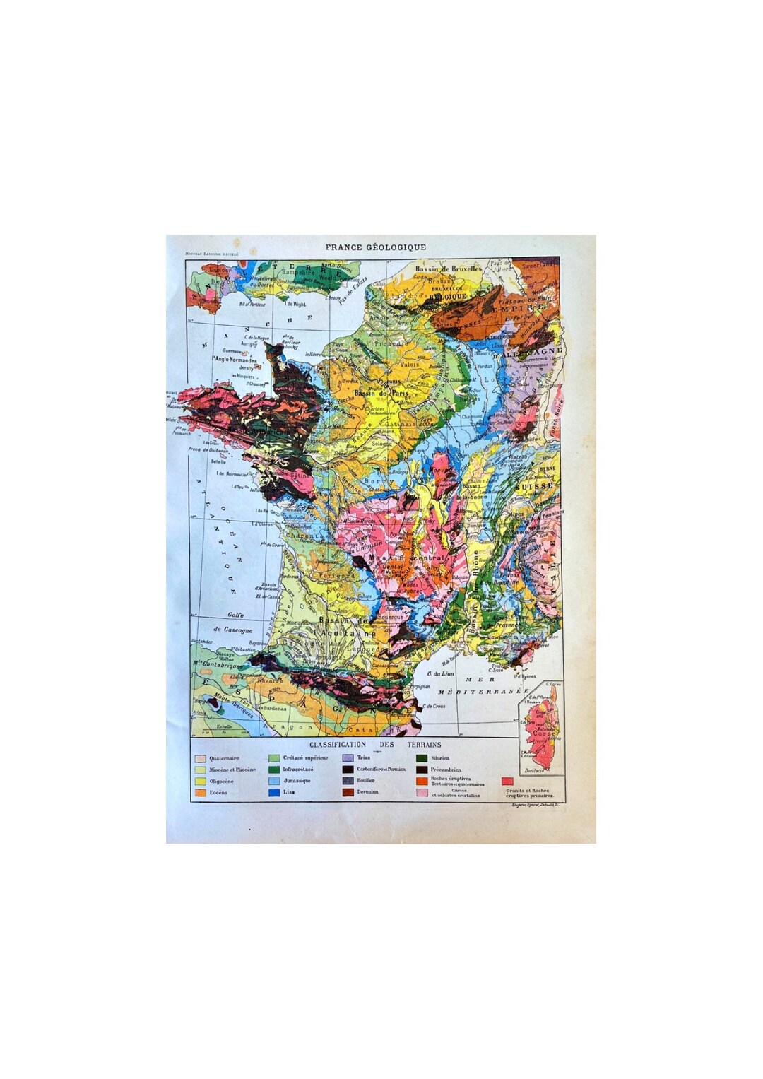 Digital Illustrated Board FRANCE Geological Digital Image Sheet French ...