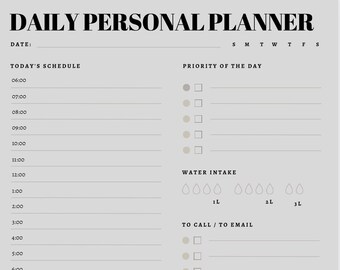 Daily Personal Planner - Etsy
