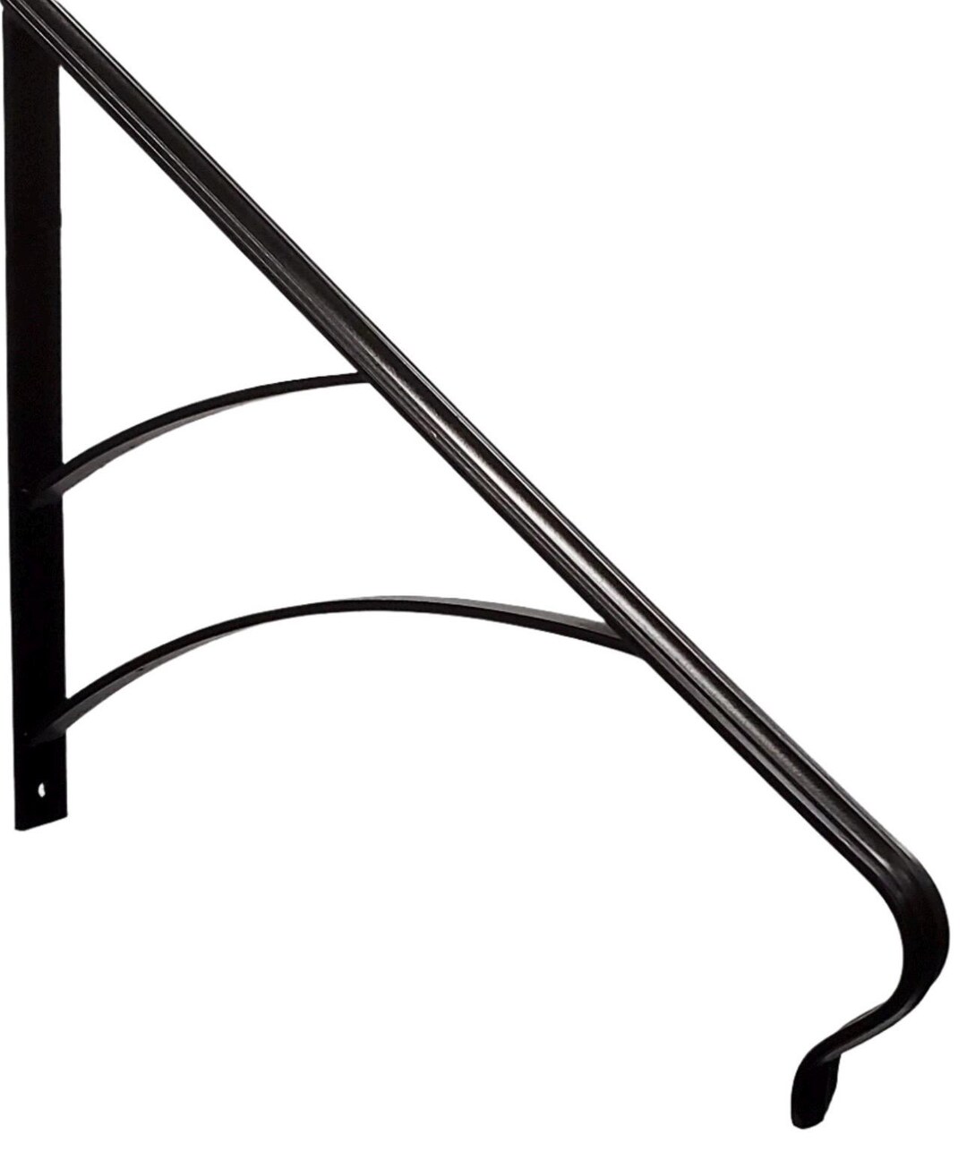 Handrail Grab Bar Traditional Lamb Tongue Design Rail End Wrought Iron ...