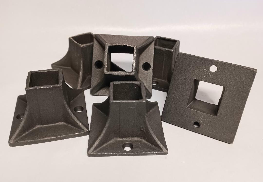 6 Cast Iron Stair Rail Base Repair for Posts Banister Legs Welded ON ...