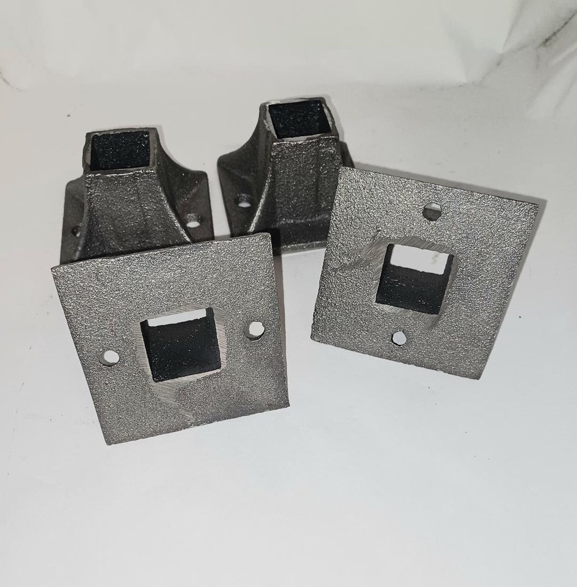 4 Cast Iron Stair Rail Base Repair for Posts Banister Legs Welded ON ...