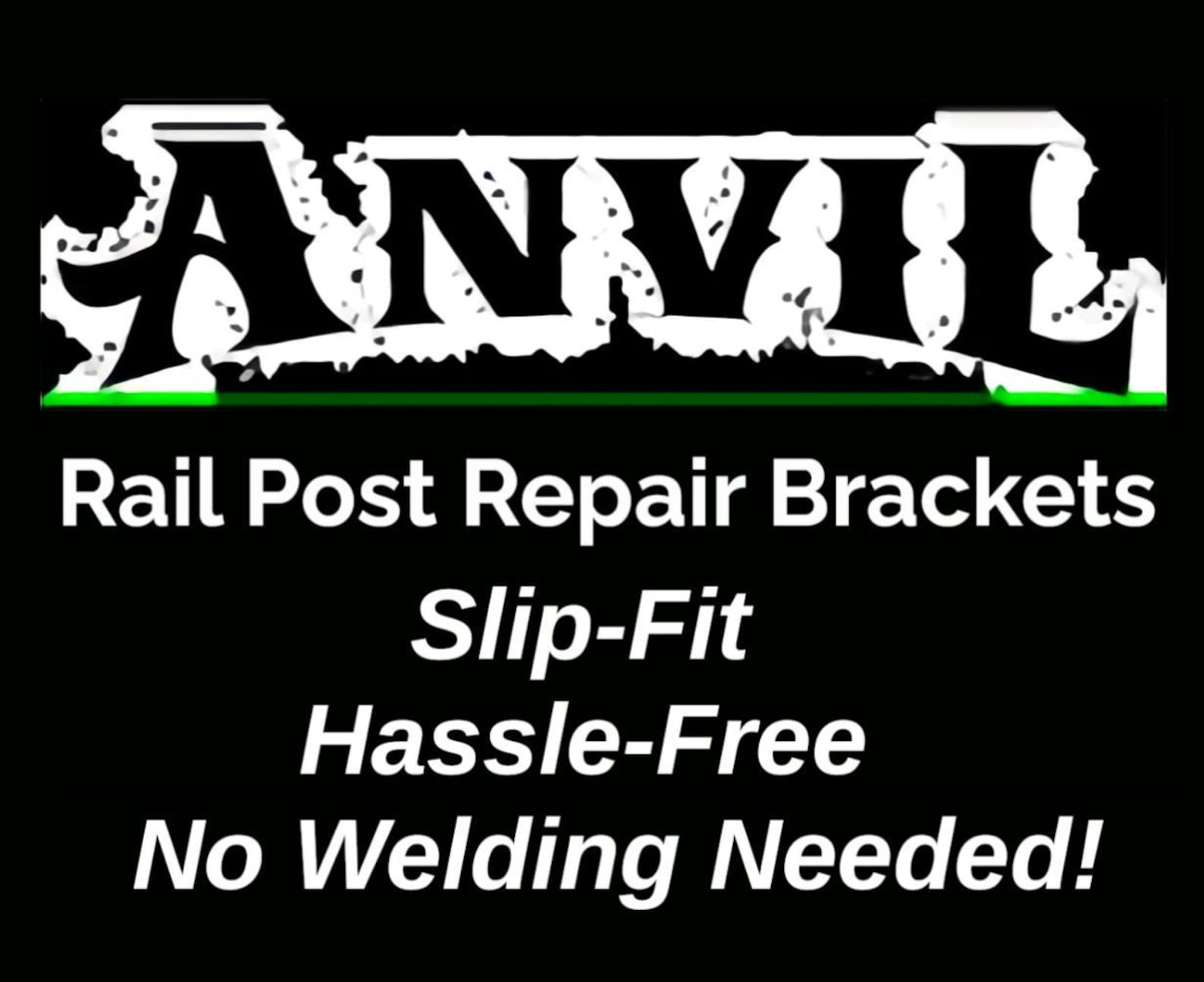 Railing Post Repair Base, 6.5" High, 1" Posts Mounts Black Painted ...