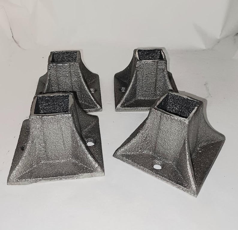 4 Cast Iron Stair Rail Base Repair for Posts Banister Legs Welded ON ...