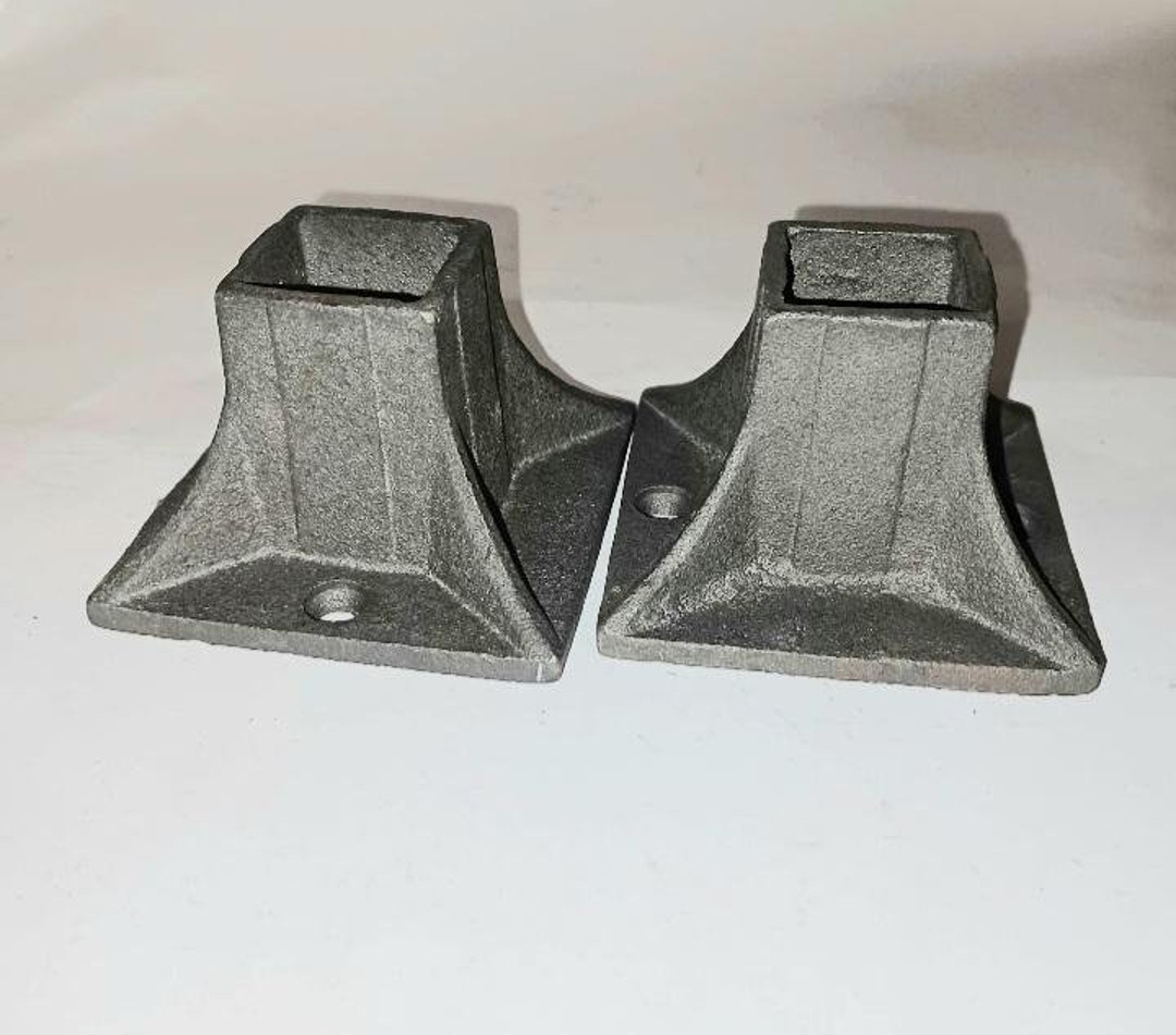 2 Cast Iron Stair Rail Base Repair for Posts Banister Legs Welding ON ...