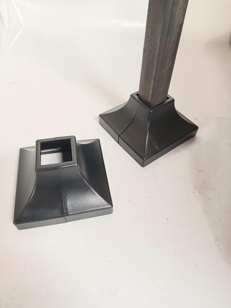 1" Black Stair Railing Post Base Cover, Snap-on Skirt (2 Pack) - Etsy
