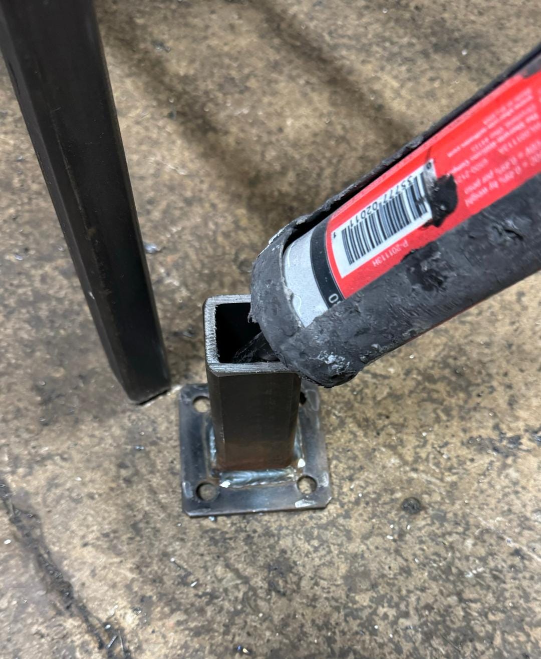 Railing Post Repair Base, 6.5" High, 1" Posts Mounts Black Painted ...