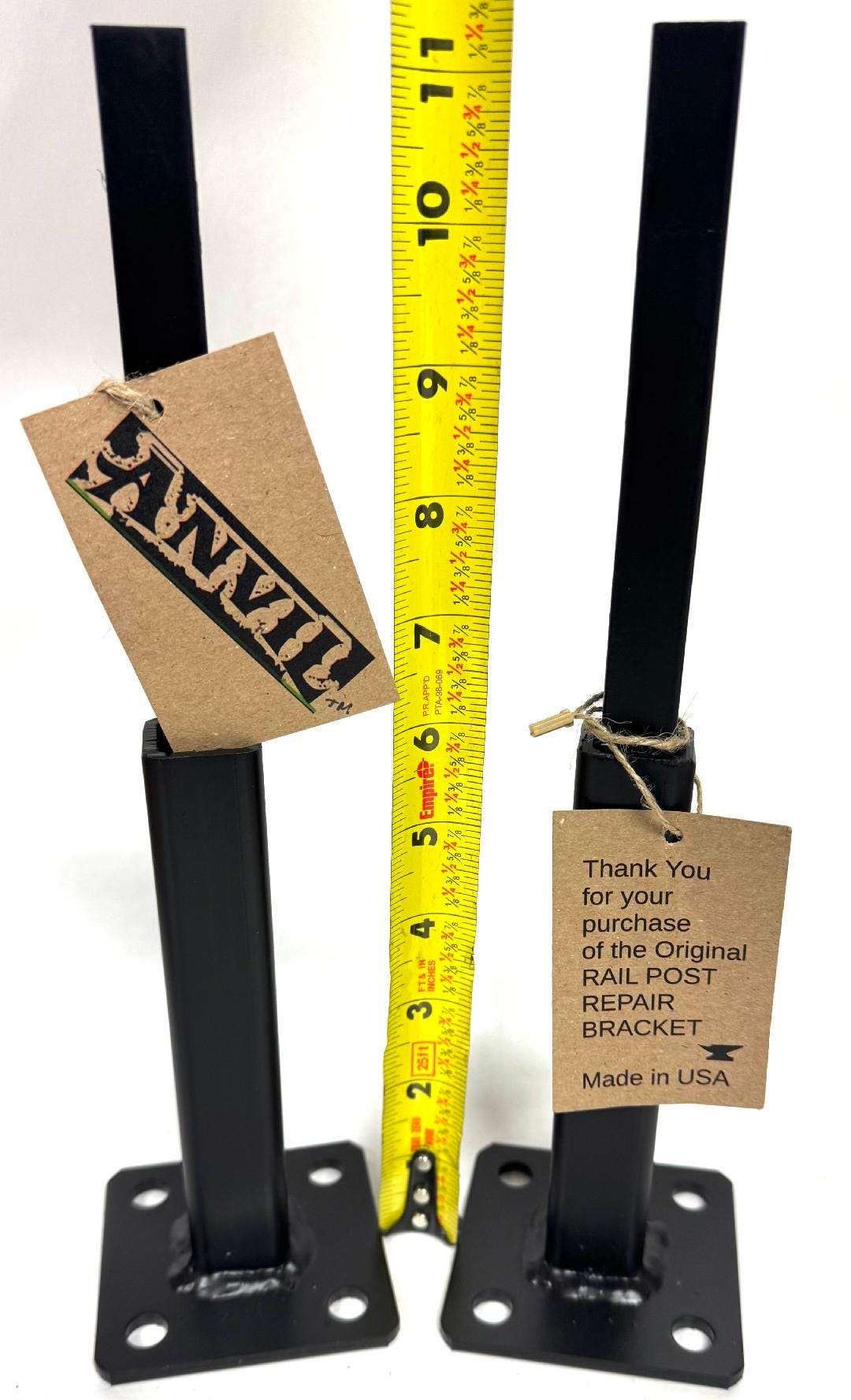 6" Step Railing Rusted Out Steel 1" HOLLOW Posts Repair Feet 2 Pk for 1 ...