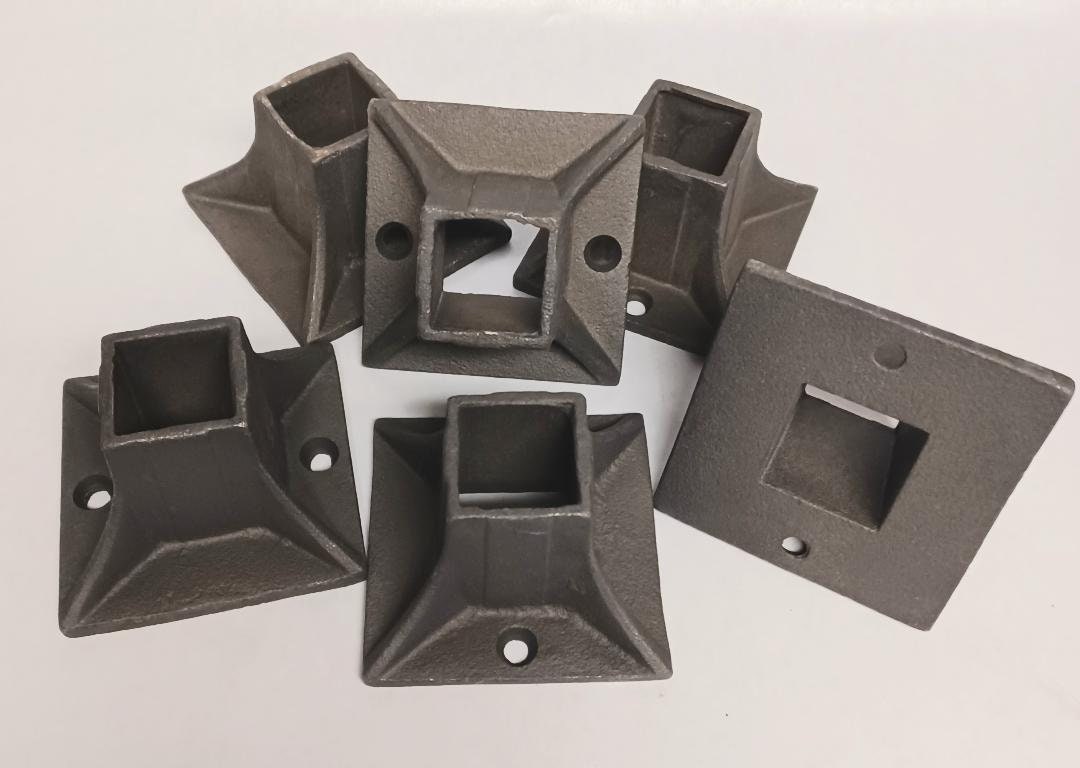 6 Cast Iron Stair Rail Base Repair for Posts Banister Legs Welded ON ...