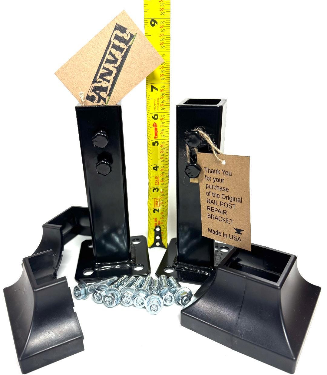 1" Railing Rusty Metal Post Repair Mount Kit 6 1/2" No Welding Broken ...