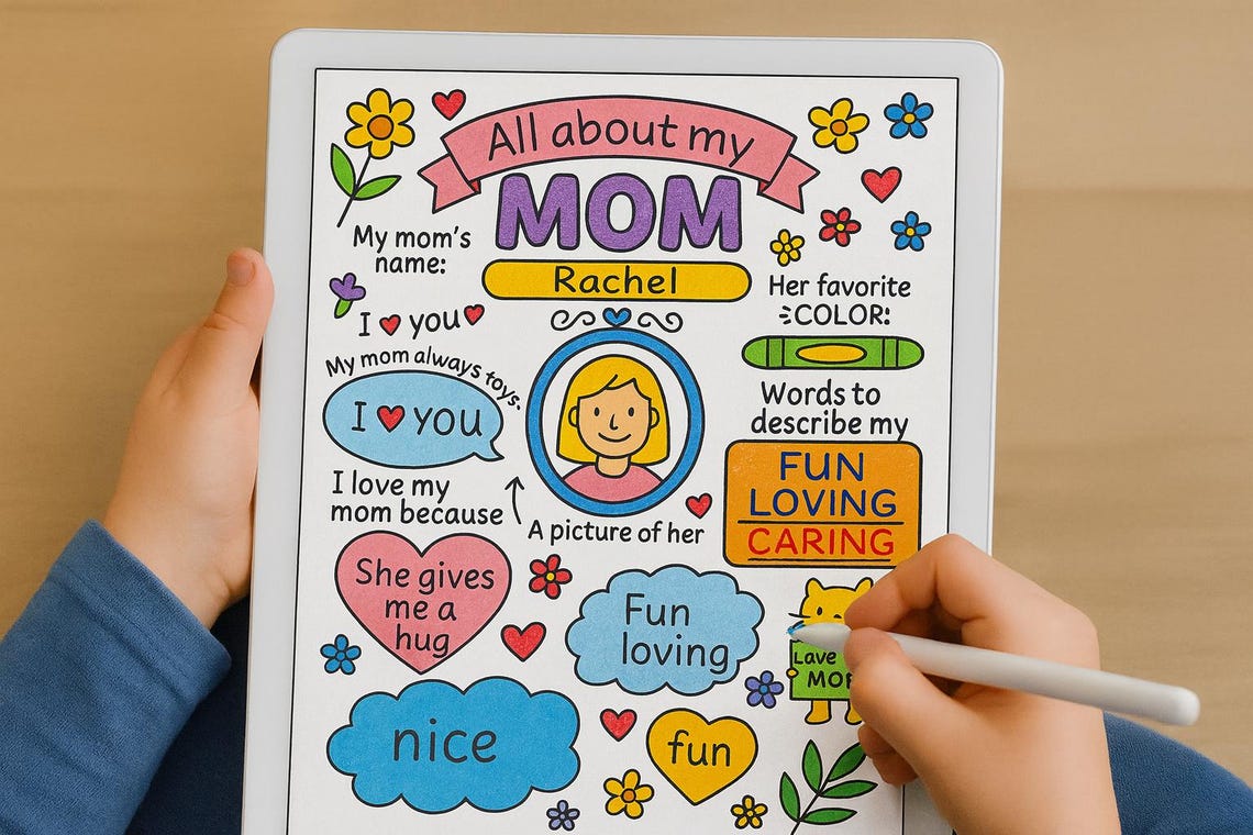 All About My Mom Worksheet: Kids Printable Mother's Day Activity (PDF ...