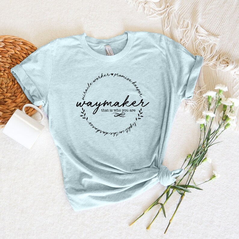 Waymaker T Shirt Graphic Jesus Tee Christian Crew Neck Top Blessed ...