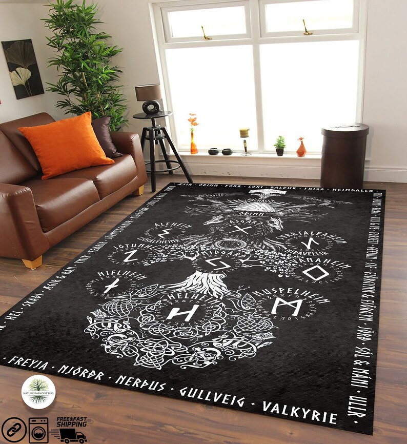 Viking Decor Rug Valknut Norse Pagan Art Valknut Norse Pagan - Etsy