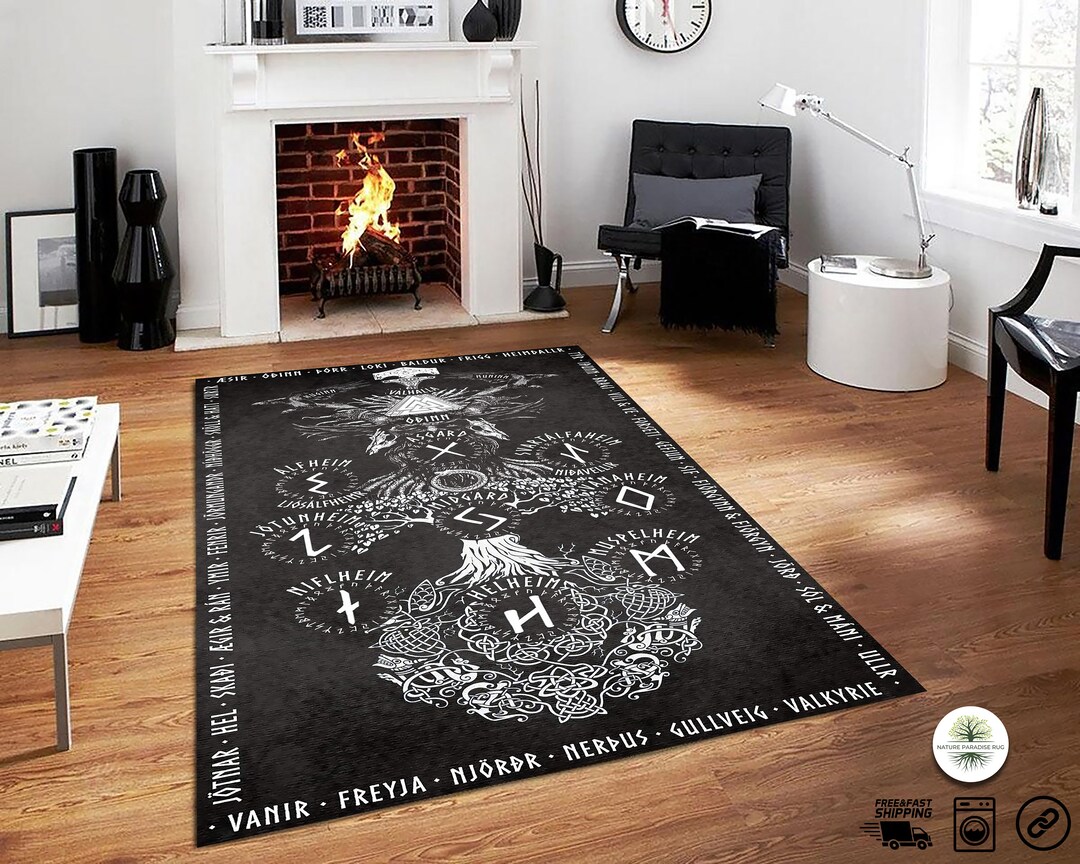 Viking Decor Rug Valknut Norse Pagan Art Valknut Norse Pagan - Etsy