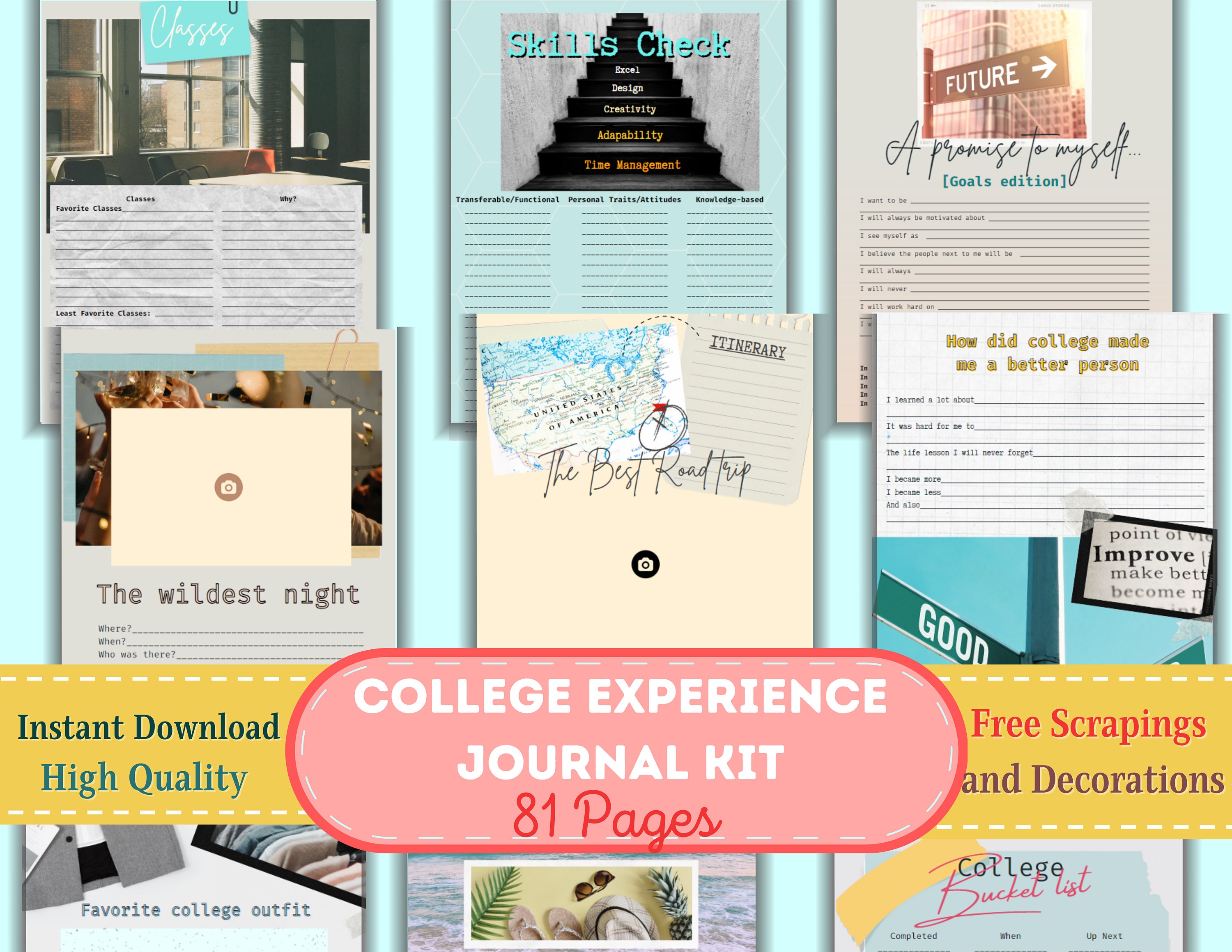 College Graduation Photobook Scrapbook 81 Pages Digital Perfect Graduation School Year Start