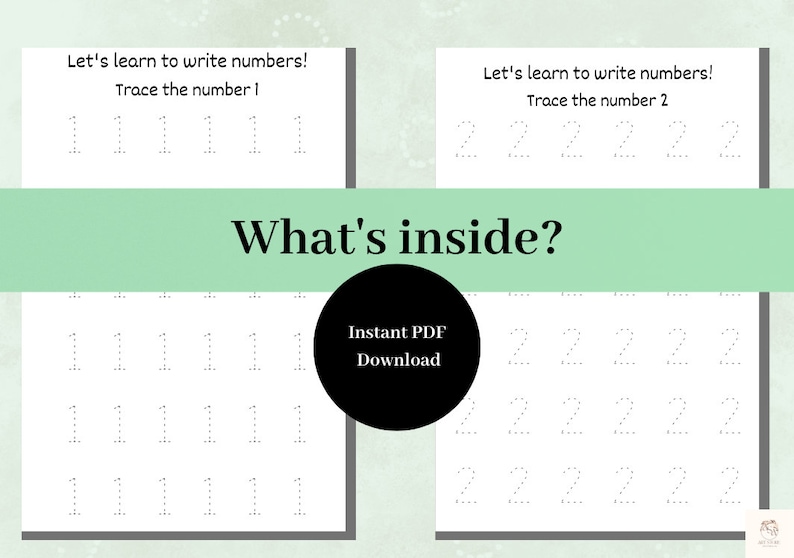 Number Tracing Worksheets Printable Activity, Toddler, Preschool ...