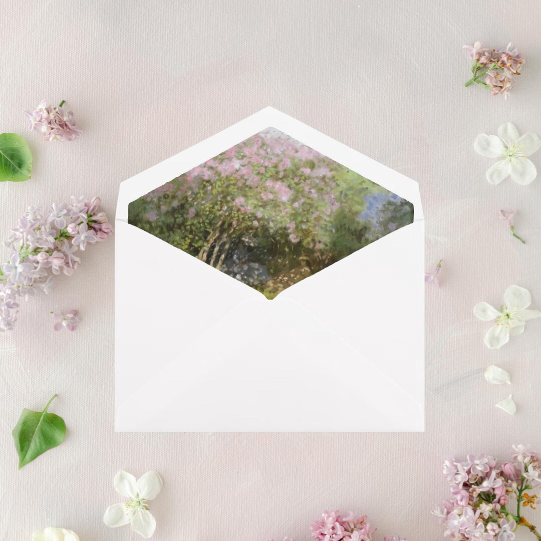 CUSTOM A8 Lilac Garden Envelope Liner Template - Etsy