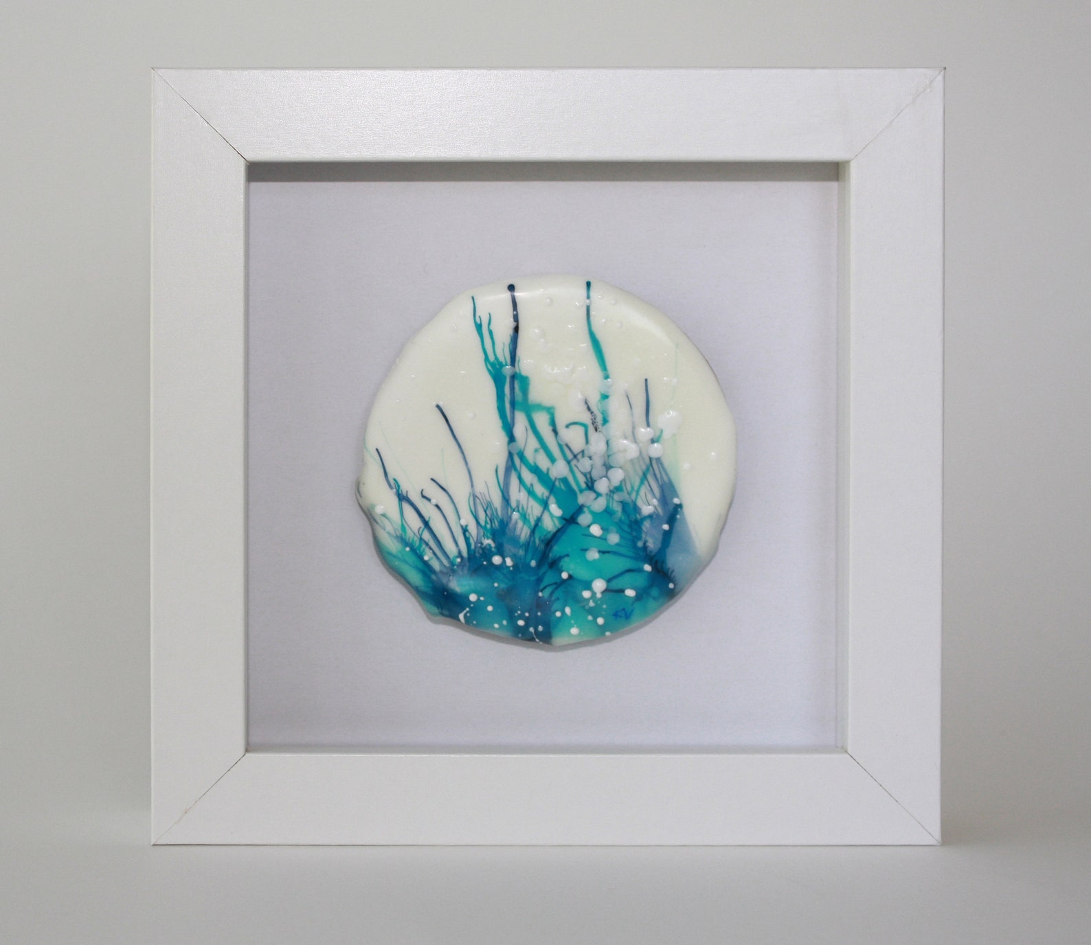 Ocean Waves Shadow Box Art - Coastal Chic Wax Painting, Beach House ...